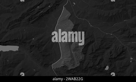 Liechtenstein highlighted on a Grayscale elevation map with lakes and ...