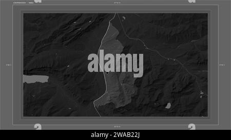 Liechtenstein highlighted on a Grayscale elevation map with lakes and ...