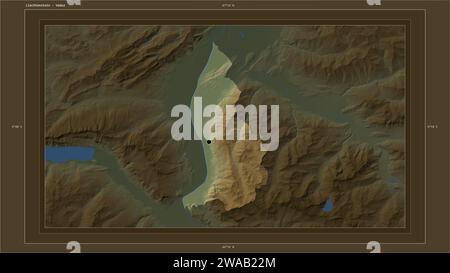 Liechtenstein highlighted on a Colored elevation map with lakes and ...