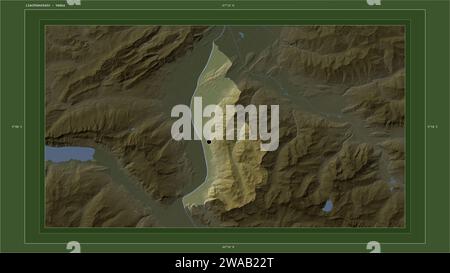 Liechtenstein highlighted on a Colored elevation map with lakes and ...