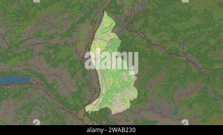 Liechtenstein highlighted on a topographic, OSM Humanitarian style map Stock Photo - Alamy
