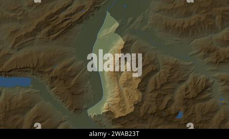 Liechtenstein highlighted on a Colored elevation map with lakes and ...