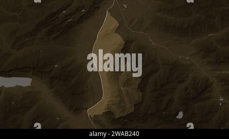 Liechtenstein highlighted on a Colored elevation map with lakes and ...