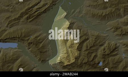 Liechtenstein highlighted on a Pale colored elevation map with lakes and rivers map with the ...