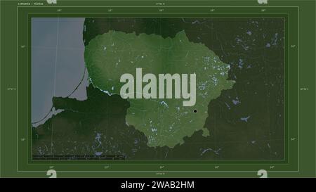 Lithuania highlighted on a Pale colored elevation map with lakes and ...