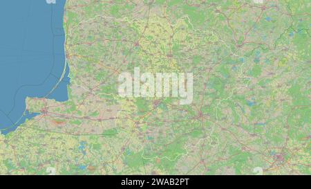 Lithuania outlined on a topographic, OSM standard style map Stock Photo ...