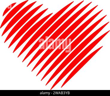 Hatch decorated heart shape icon symbol. Vector illustration Stock ...