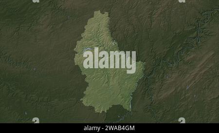 Luxembourg highlighted on a Pale colored elevation map with lakes and rivers map with the ...