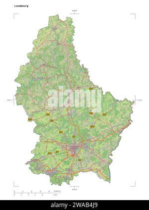 Shape of a topographic, OSM Germany style map of the Germany, with ...