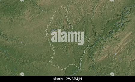 Luxembourg outlined on a Colored elevation map with lakes and rivers ...