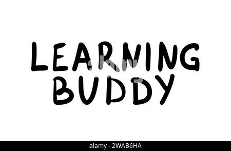 Buddy system lettering isolated on white background. Hand drawn ...