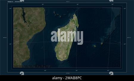 Madagascar highlighted on a high resolution satellite map Stock Photo ...