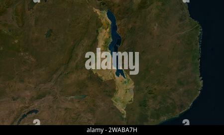 Malawi highlighted on a low resolution satellite map map with the ...