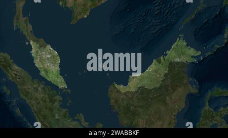 Malaysia highlighted on a high resolution satellite map map with the ...