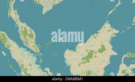Malaysia outlined on a topographic, OSM Germany style map Stock Photo - Alamy
