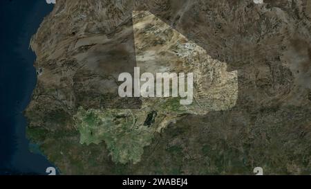 Mali highlighted on a high resolution satellite map map with the ...