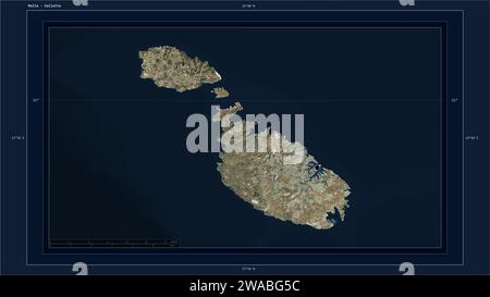 Malta highlighted on a low resolution satellite map Stock Photo - Alamy