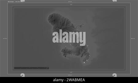 Martinique highlighted on a Grayscale elevation map with lakes and rivers Stock Photo - Alamy