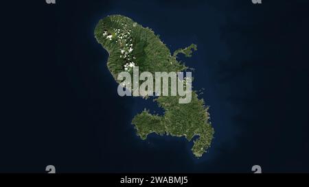 Martinique highlighted on a low resolution satellite map map with the ...