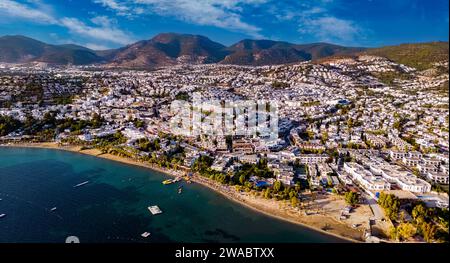 Aerial view of Gumbet, a neighbourhood of Bodrum in Mugla Province ...