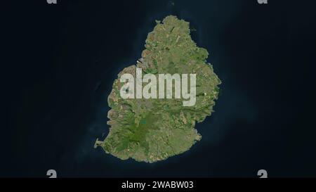 Mauritius highlighted on a high resolution satellite map map with the ...