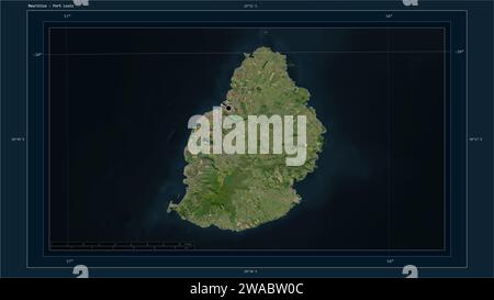 Mauritius highlighted on a high resolution satellite map Stock Photo ...