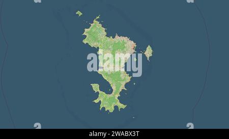 Mayotte highlighted on a topographic, OSM Humanitarian style map Stock ...