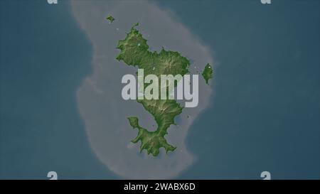 Mayotte highlighted on a Colored elevation map with lakes and rivers ...