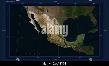 Mexico highlighted on a low resolution satellite map Stock Photo - Alamy