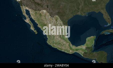 Mexico highlighted on a high resolution satellite map map with the ...