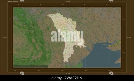 Moldova highlighted on a topographic, OSM France style map Stock Photo ...