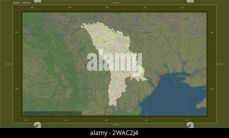 Moldova highlighted on a topographic, OSM Humanitarian style map Stock ...