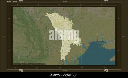 Moldova outlined on a topographic, OSM Humanitarian style map Stock ...