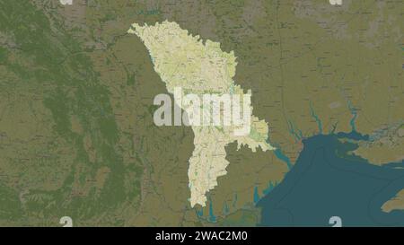 Moldova highlighted on a topographic, OSM Germany style map Stock Photo ...