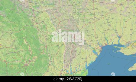 Moldova outlined on a topographic, OSM Humanitarian style map Stock ...