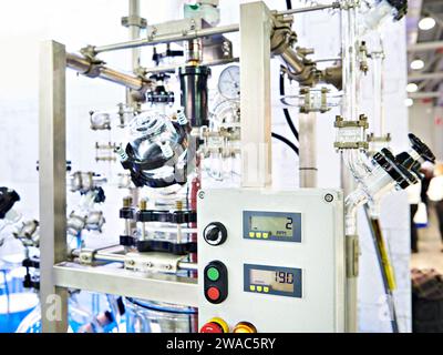 Control panel standard laboratory chemical glass reactor Stock Photo ...