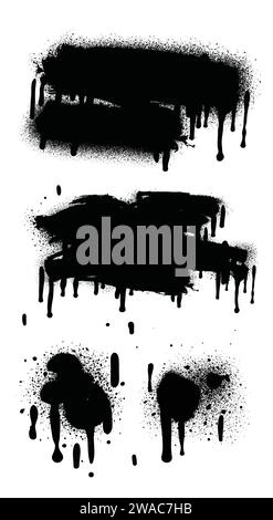 Spray Paint Abstract Vector Elements isolated on White Background ...