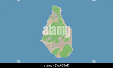 Montserrat outlined on a topographic, OSM Humanitarian style map Stock Photo - Alamy