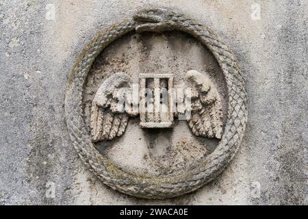 Ancient Christian symbols covering old stone tombs Stock Photo - Alamy