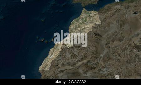 Morocco highlighted on a high resolution satellite map map with the ...