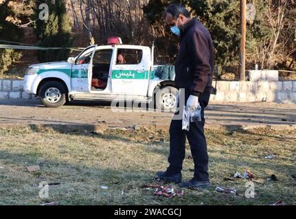 Kerman, Iran. 3rd Jan, 2024. A view of the scene after explosions at a ...