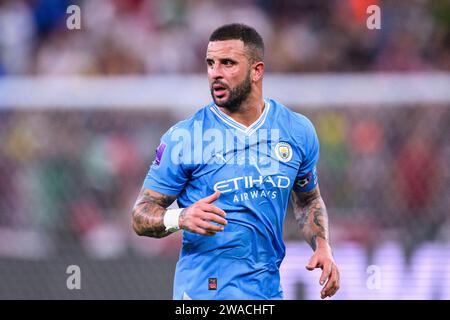 Kyle Walker of Manchester City runs with the ball during the Premier ...