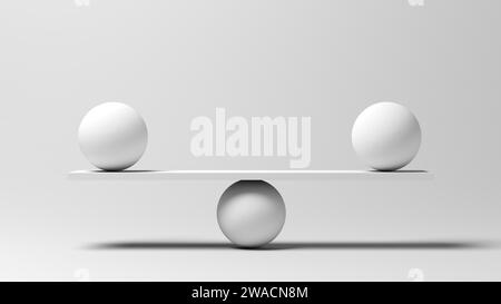 Three white spheres. 3d illustration Stock Photo - Alamy