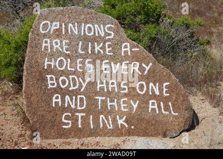 Guru folk saying rock, Guru Road, Gerlach, Nevada Stock Photo - Alamy