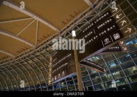 SINGAPORE - NOVEMBER 05, 2023: directional signs as seen inside the ...