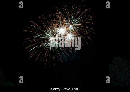 Pyrotechnic Fireworks celebrating News Years Eve Stock Photo - Alamy
