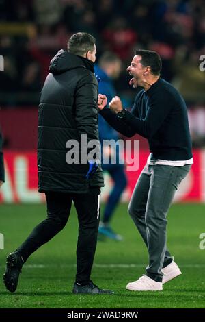 Michel Sanchez, head coach of Girona during the Spanish league, La Liga EA Sports, football ...
