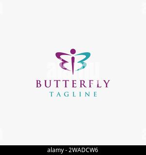 Letter F butterfly and success human icon logo design illustration ...