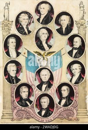 Collage of portraits of Presidents of the United States, including ...