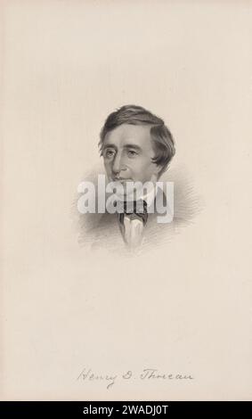 Henry David Thoreau. Portrait of the American poet and philosopher ...